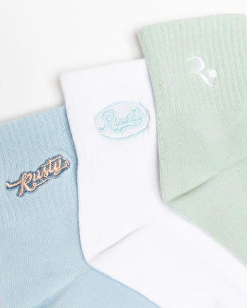 Rusty Fancy Day Crew 3 Sock Pack- Multi 2 – Husk Him Her