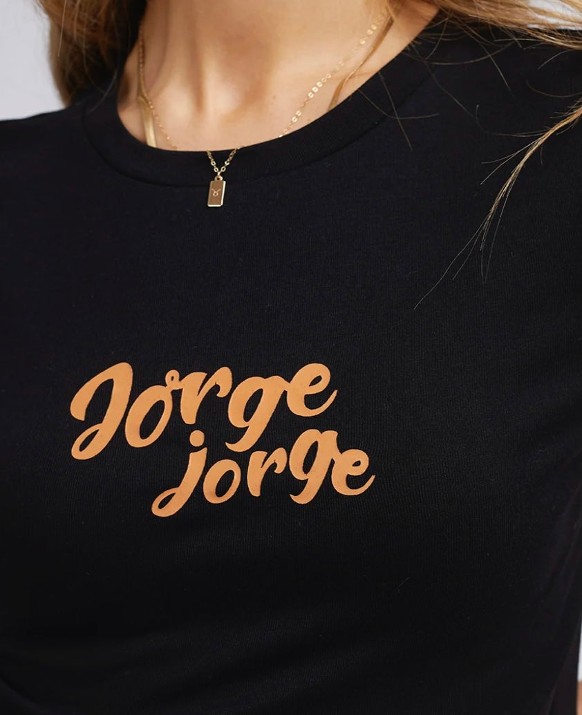 Jorge Logo Baby Tee- Black – Husk Him Her