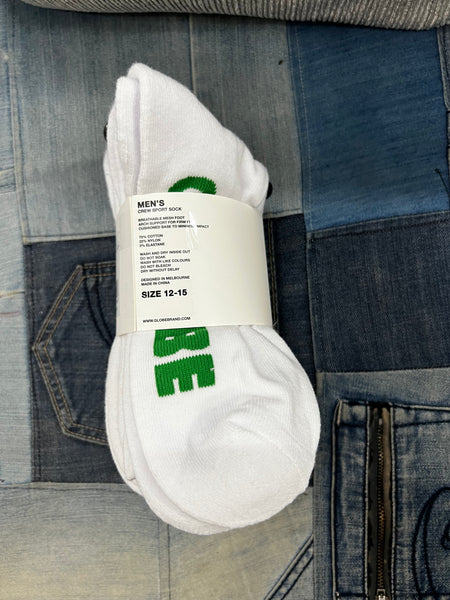 Globe Large Stealth Crew Sock - 5 Pack- White (12-15) – Husk Him Her